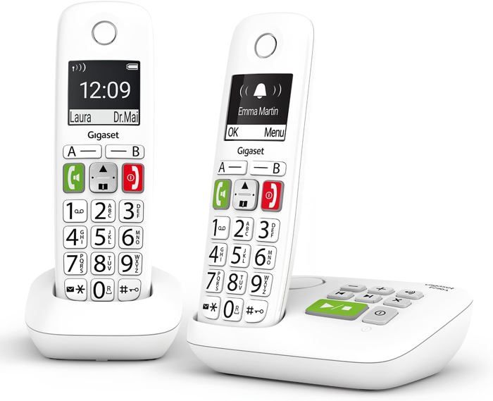 E290A Duo-Téléphone Fixe Sans Fil Blanc Avec Répondeur Intégré,2 ...