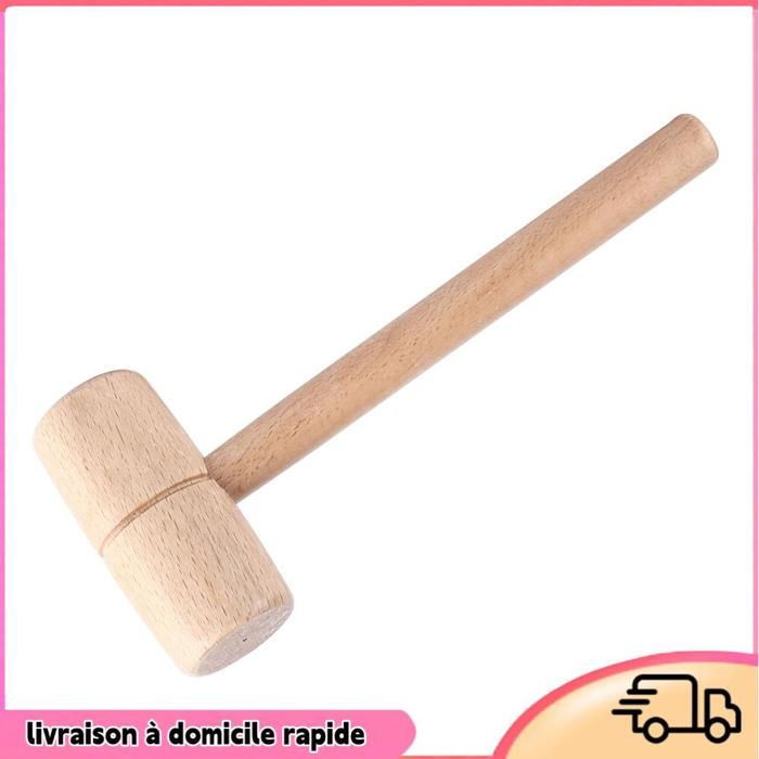 Maillet en bois maillet en bois charpentier hêtre tête ronde outil à ...