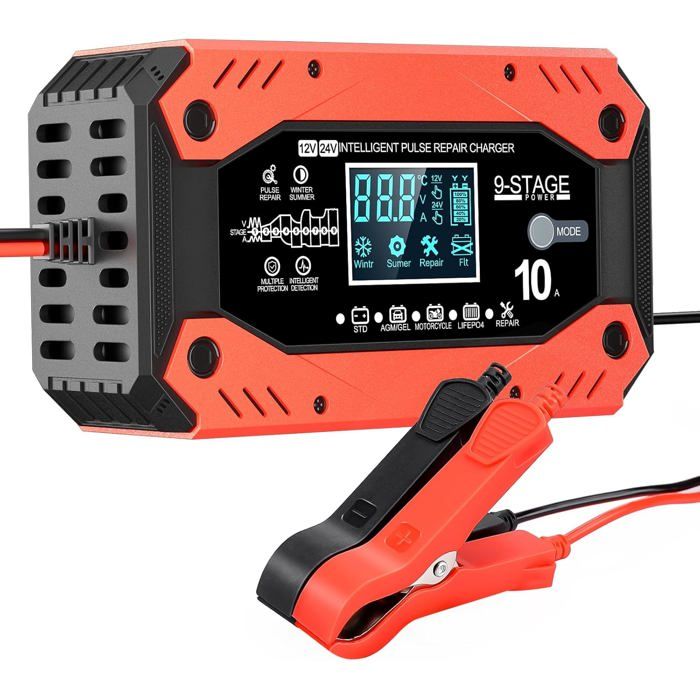 Chargeur batterie intelligent 180W 12V/24V 10A avec réparation par ...