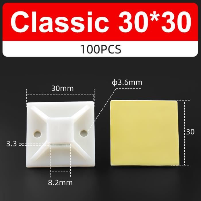 Câble-fil-gaine,Attache de câble support mural auto-adhésif,100 pièces ...