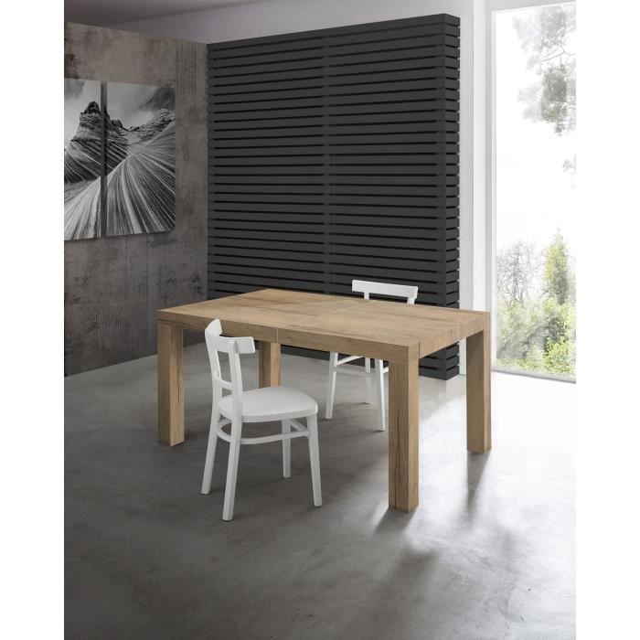 ICREO MORFEO TABLE EXTENSIBLE moderne 120x80 H78 couleur chene rustique ...