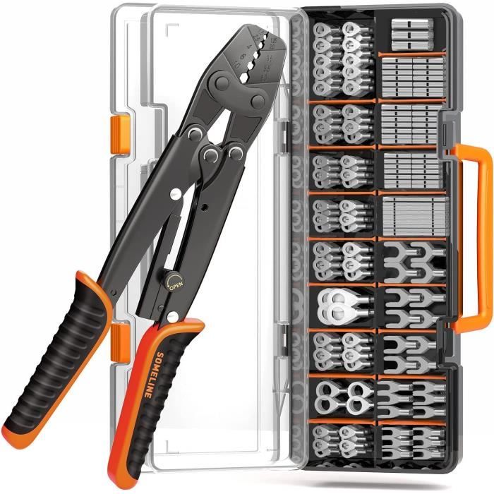 Pince à sertir Jeu de cosses,pince à cosses 1-10 mm² Pince a Sertir pour Cosses Electriques ...