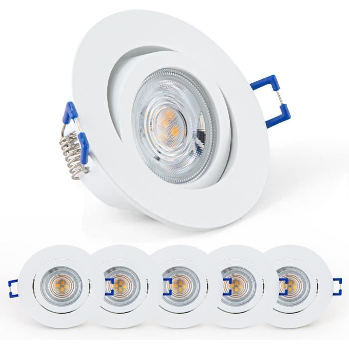 Spots Led Encastrable Dimmable, Orientable Spot Led Modules 3000K 5W 650Lm 230V, Spot ...