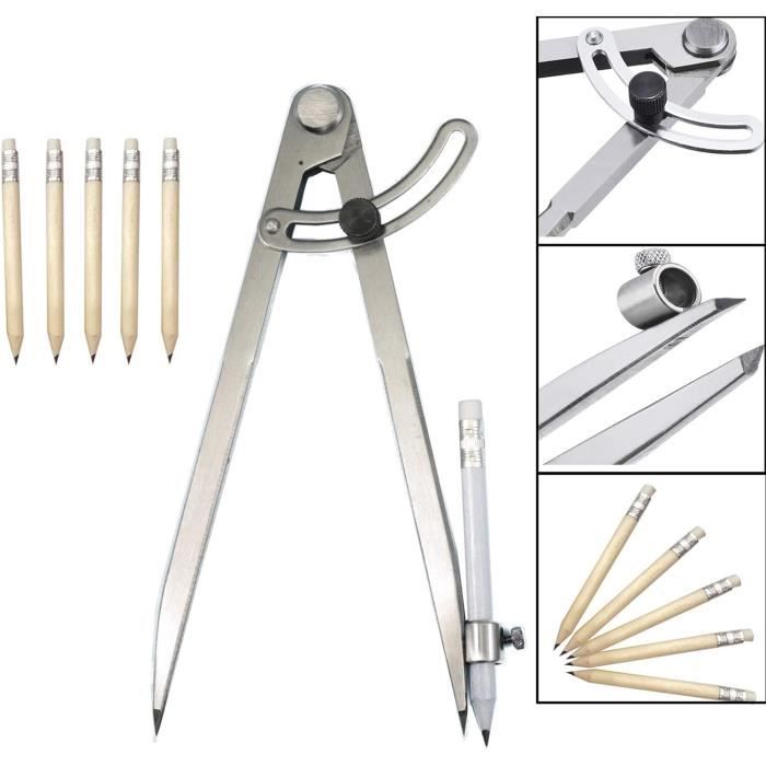 Compas Pointu 200 Mm - 8 Pouces, Grand Crayon Marqueur Avec Porte ...