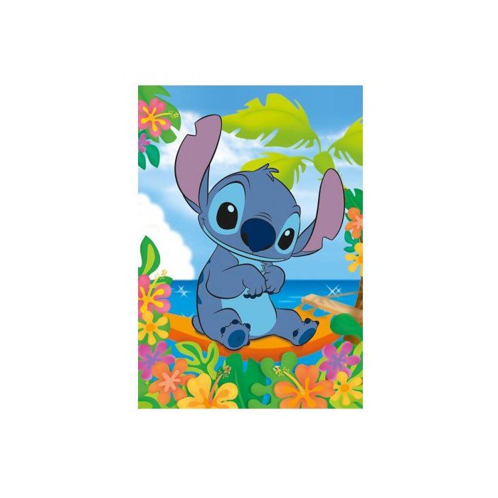 Puzzle 104 pieces Stitch en vacances a la mer - Personnage Dessin anime ...