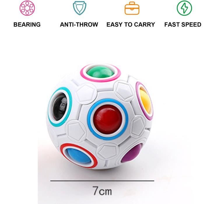 Magic Rainbow Puzzle Ball 12 Holes Speed Cube Ball Puzzle Game Fun ...