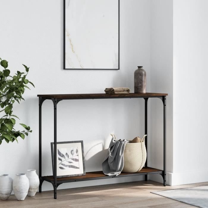 Table Console - DIOCHE - Console Extensible - Chêne Marron - 101x30 ...