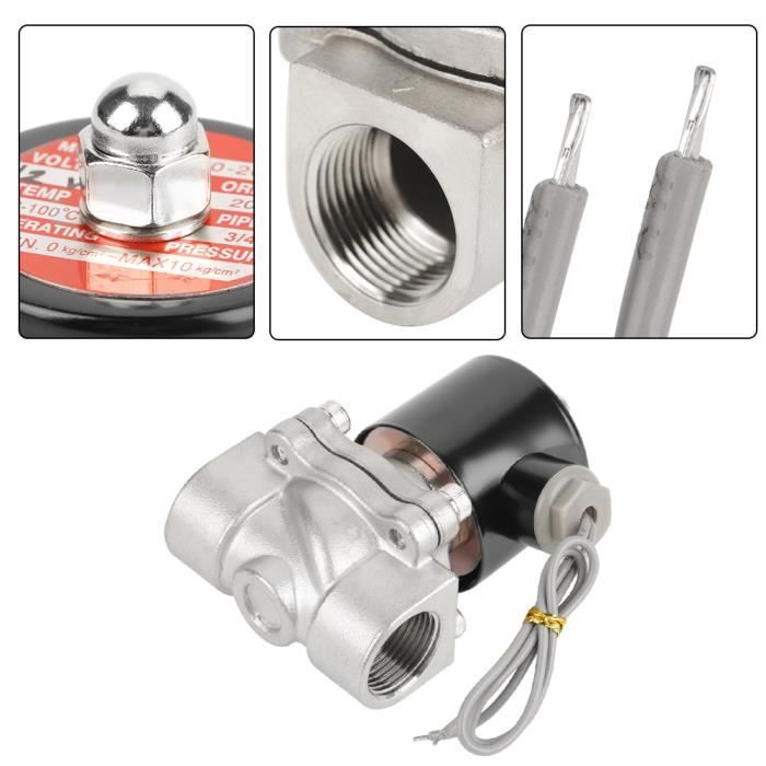 FAN-vanne N/C lectrovanne électrique 12V G3 4 ', en Acier Inoxydable 304, 2 Positions, 2 Voies ...