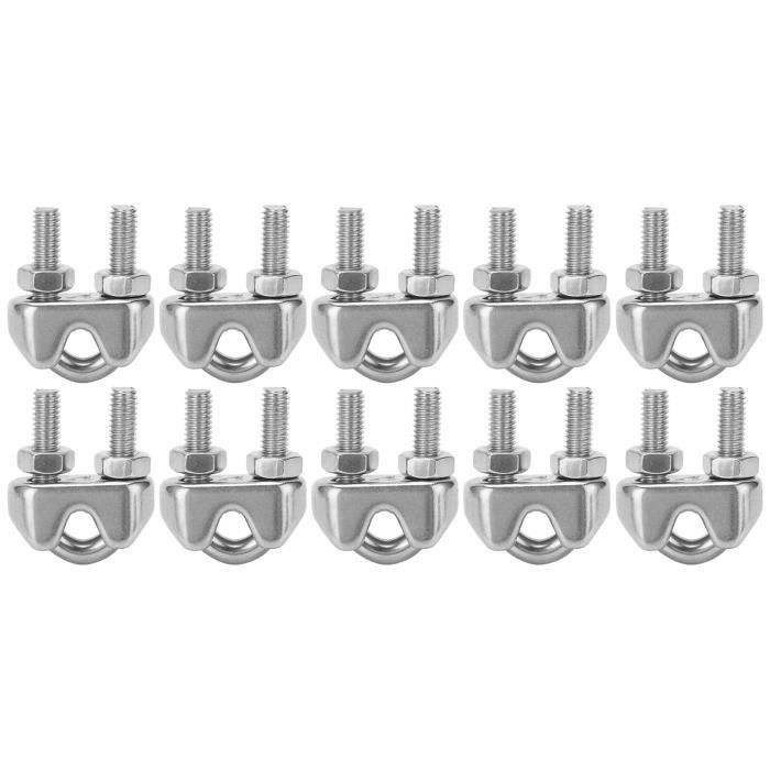 Garosa Collier de serrage pour câble métallique M4 de 3/16 po 10 pièces ...