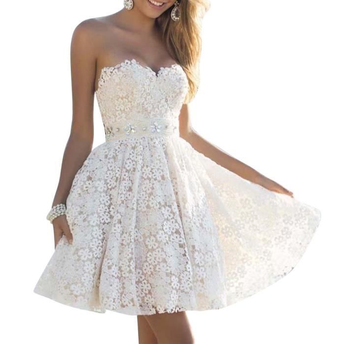 Femme Robe de Cocktail du Soir Sans Manche Robe en Dentelle Floral Maxi ...