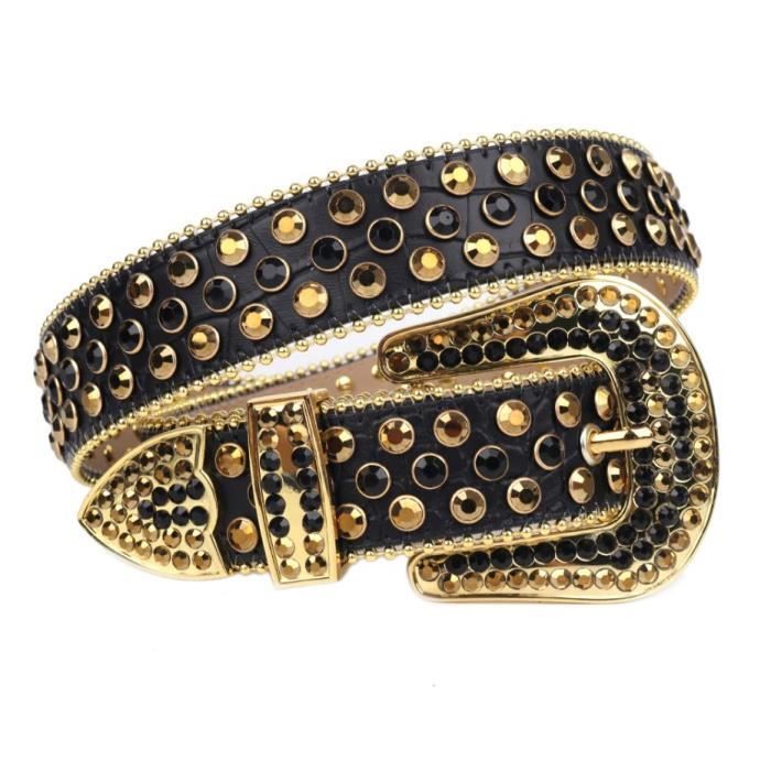 Ceinture Haute Qualité Western Strass Mode Décontractée Denim Brillant ...