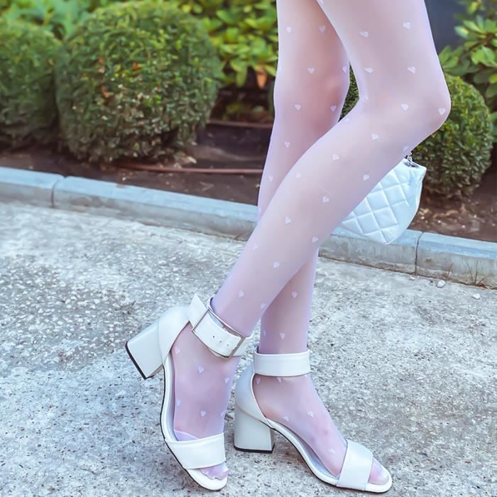 Petit amour blanc Collants d'été Sexy en Nylon pour femmes, 1 pièce ...