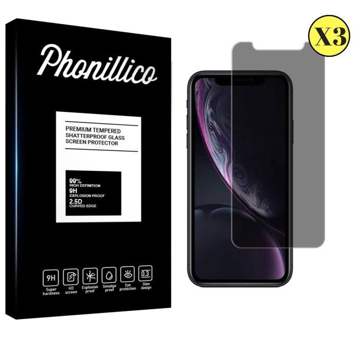 Film de protection - Phonillico® - iPhone XR - Pack de 3 - Noir - Anti ...