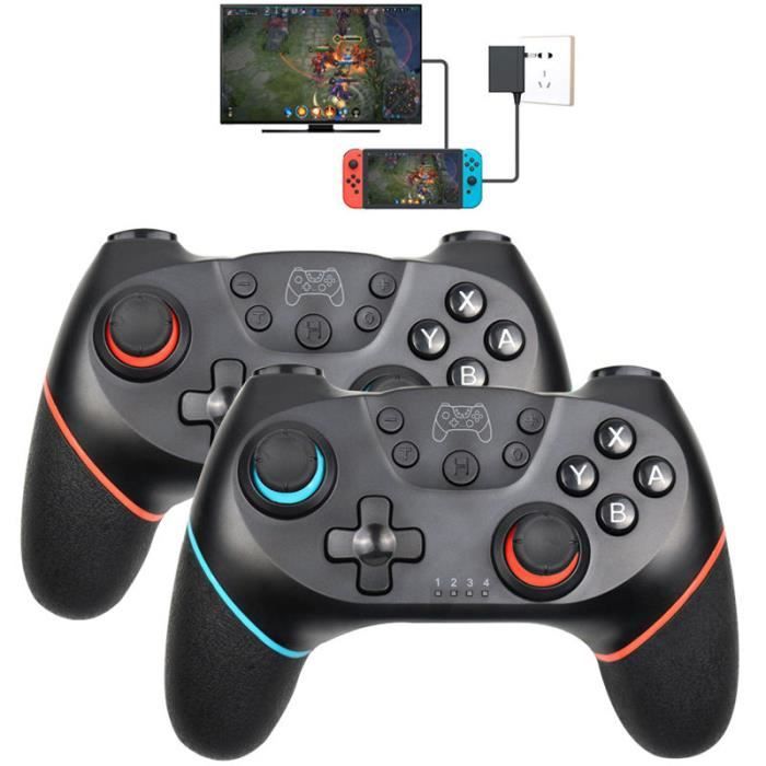2 pieces Manette sans Fil, Bluetooth Manette Switch Pro, Switch ...