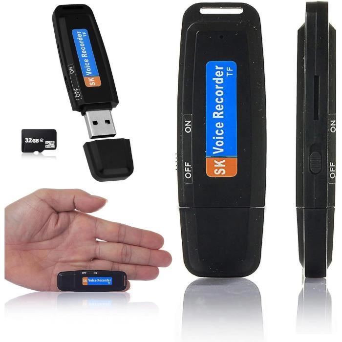 Enregistreur Vocal Numérique Usb - Mini Dictaphone Vocal Portable 32 Go ...
