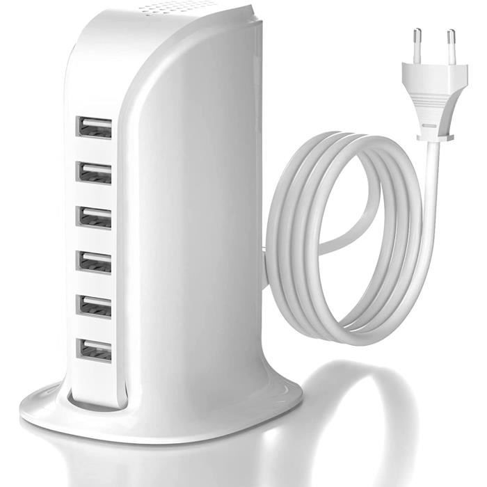 Chargeur Usb Multiple 50W 6 Ports, Plusieurs Chargeurs Usb, Chargeur De ...