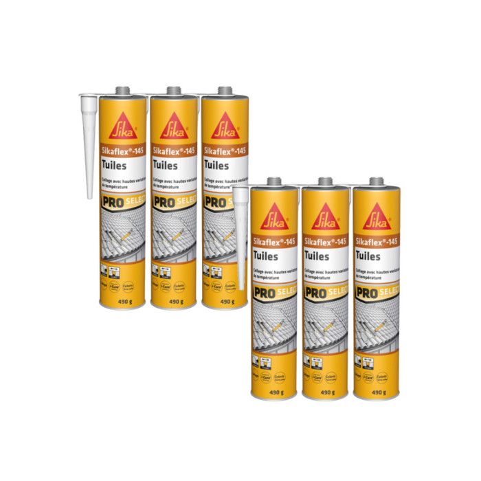 Lot de 6 colles souple SIKA pour tuiles Sikaflex 145 - 490g - Cdiscount Bricolage