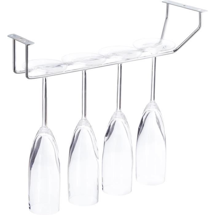 Relaxdays Support à verres à vin pour 4 verres, apparence en acier ...