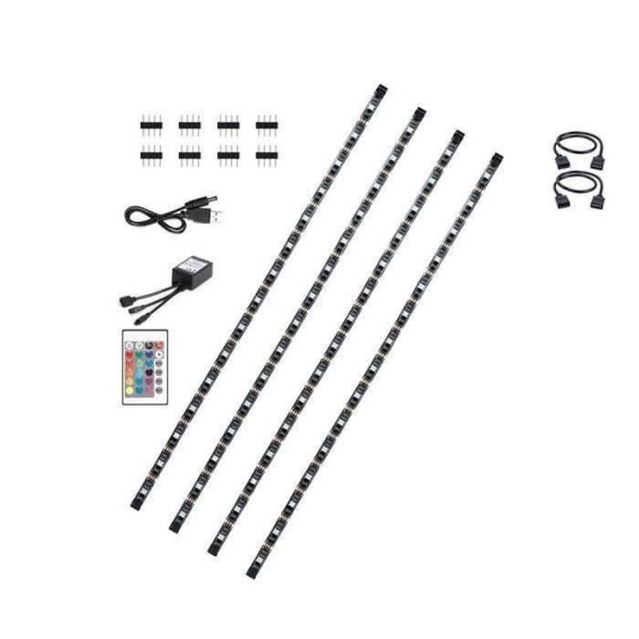 BANDE LED - RUBAN LED 4pcs USB Mood Light RGB Multi Color LED Light ...