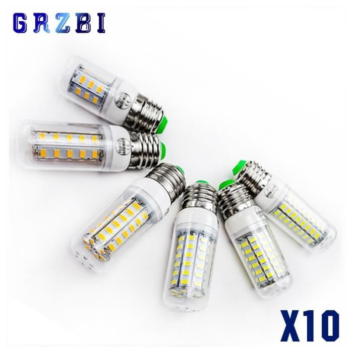 AMPOULE LED,Cold Whtie-24LEDs-E14--Lot de 10 ampoules LED E27 E14, 220-230V, SMD 5730, 24, 36 ...
