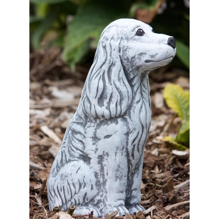 Statue Chien Cocker - Massif En Pierre - Résiste Au Gel - 13 x 9 x 16 cm - 3,1 kg - Cdiscount Jardin