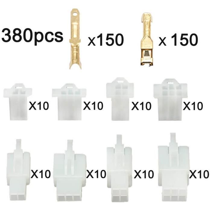 Terminaux de câbles d'alimentation YIXISI 380PCS 2.8mm Pitch Terminal Connecteurs, 2 3 4 6 ...