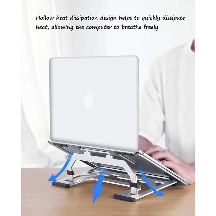Support PC Portable Ventilé Laptop Stand Aluminium 5 Niveaux Réglables ...