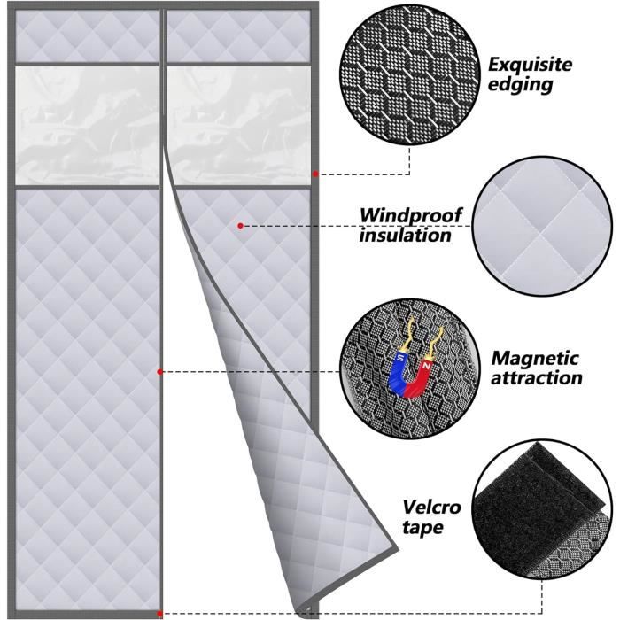 Isolant Thermique Isolation Porte Avec Magnétique, Rideau Thermique ...