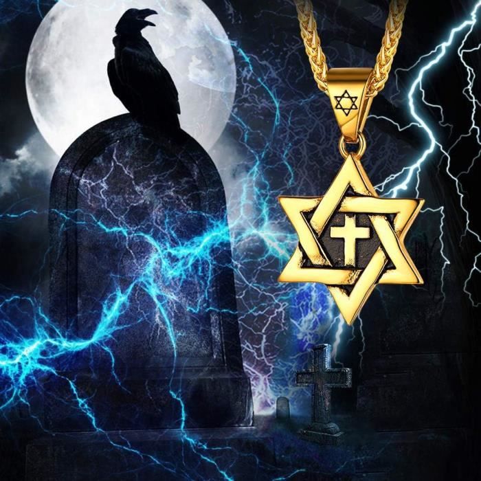 Collier Cube De Metatron-Étoile De David Pendentif Argent 925-Acier ...