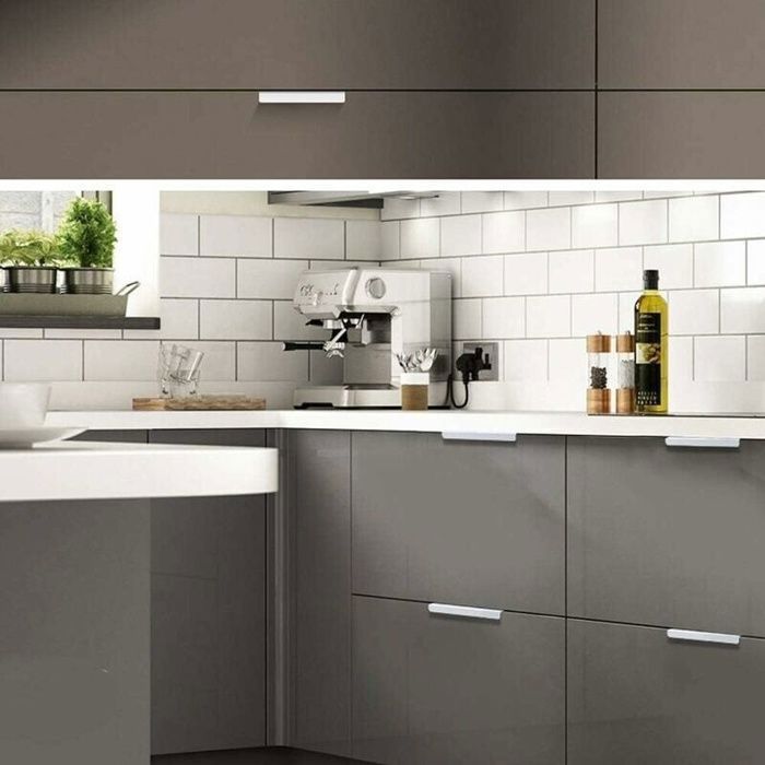 Lot de 10 Poigne Profil Poigne de Meuble Cuisine - Poigne Meuble argent ...