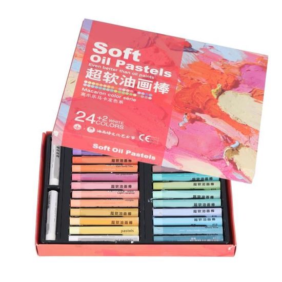 Fdit Pastels doux 26 pièces Pastels à l'huile 24 Couleurs Doux Crémeux ...