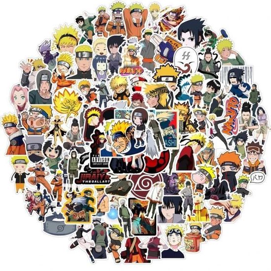 Autocollants naruto 50pcs/lot manga stickers waterproof décoration ...