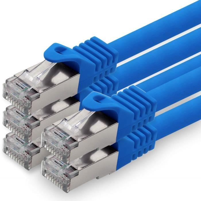 10m - bleu - 5 pieces - CAT.7 Cable Ethernet (Set) - CAT 7 Cable Reseau ...