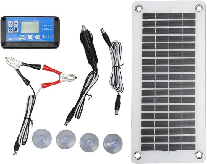 Kit De Panneau Solaire 30W 12V, Module De Panneau Solaire Portable, Cellules Solaires ...