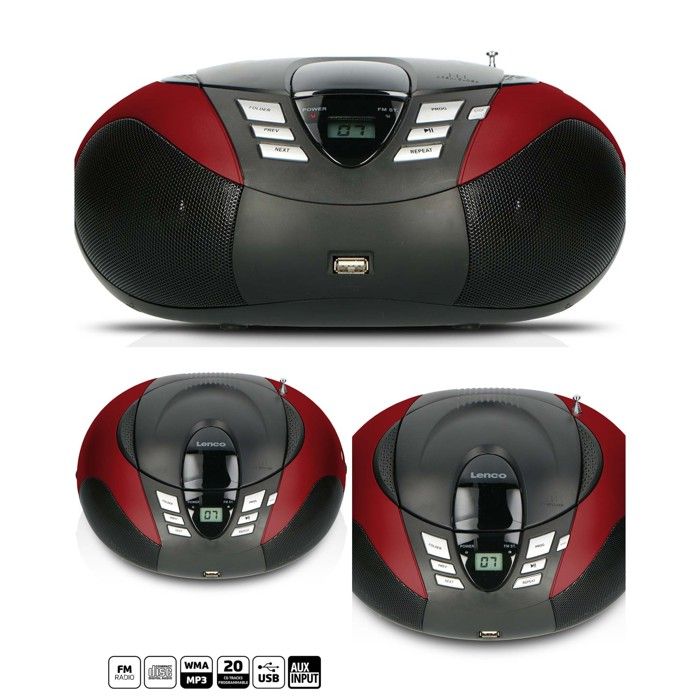 Radio Portable - Lenco - SCD-37 - CD/MP3/USB/Bluetooth - Rouge - FM - Cdiscount TV Son Photo