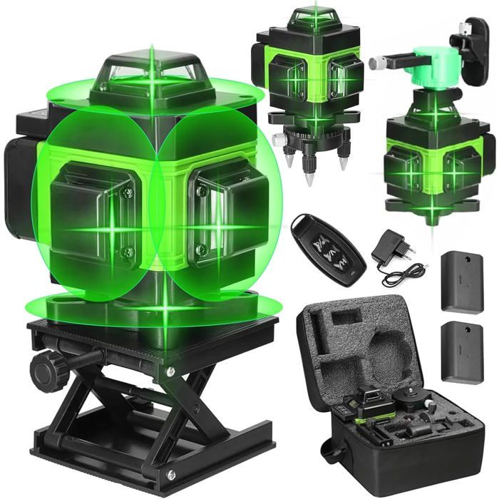 Niveau Laser 360 Autonivelant, lazer niveaux 4D 16 Lignes Horizontal et ...