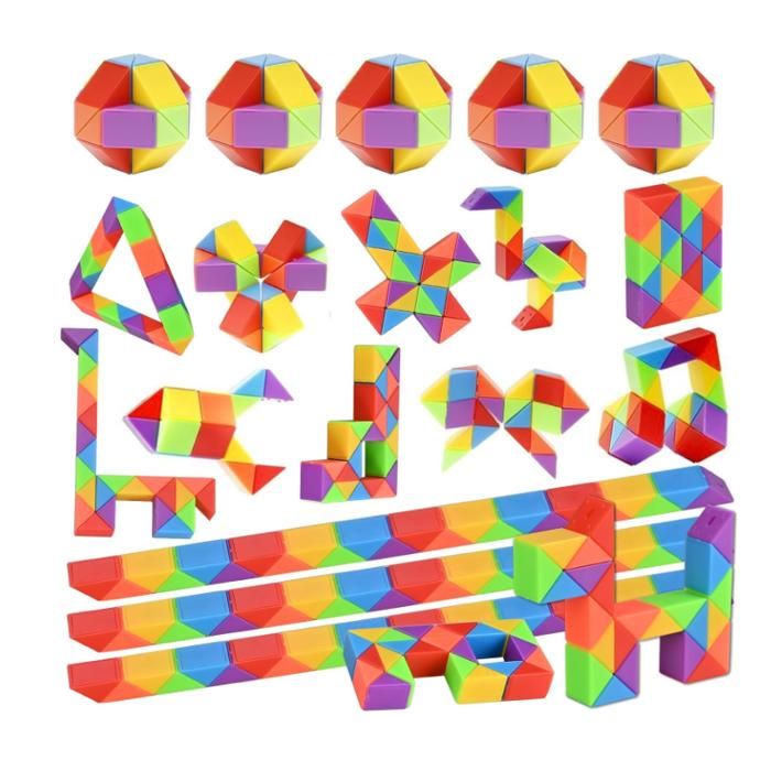 5pcs Serpent Magique, Mini Magic Snake Cube, Puzzle Cube Enfant Casse ...