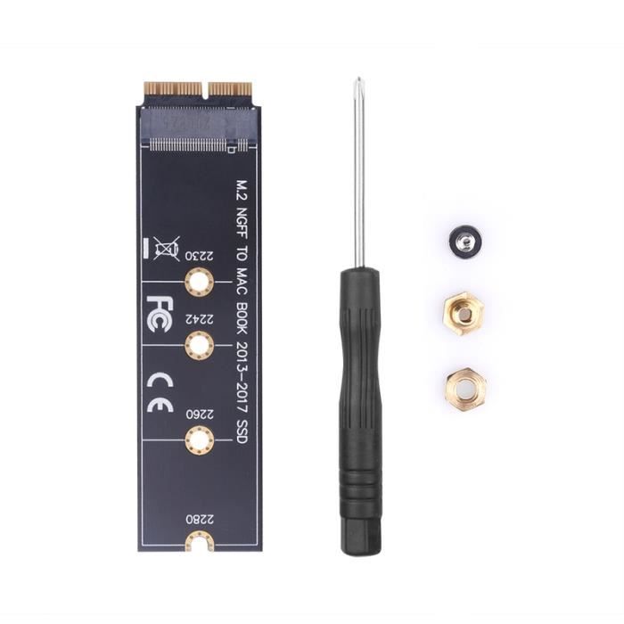 Noir--Carte adaptateur SSD pour MacPleAir Pro Retina 2013-2017, M.2 NVcloser-AHCI SSD, kit mis à ...