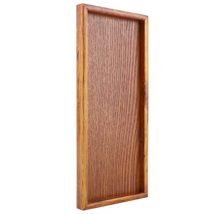 SPR Plateau à thé rectangulaire en bois, plateau en bois pour le stockage des aliments à ...