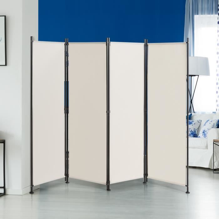 COSTWAY Paravent sur Pied- 4 Panneaux Pliable- Intérieur & Extérieur ...