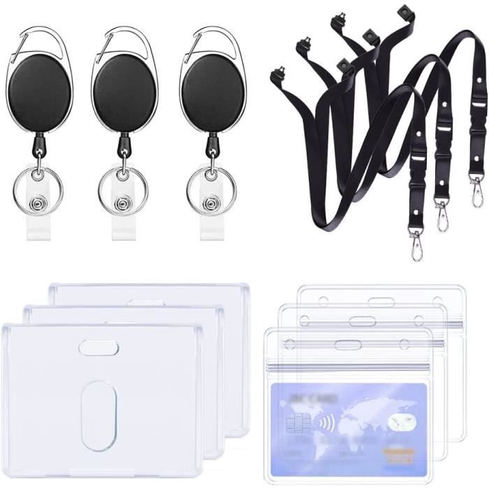 Porte Badge Rétractable, Cordon Avec Porte Carte, 12 pièces comprenant ...