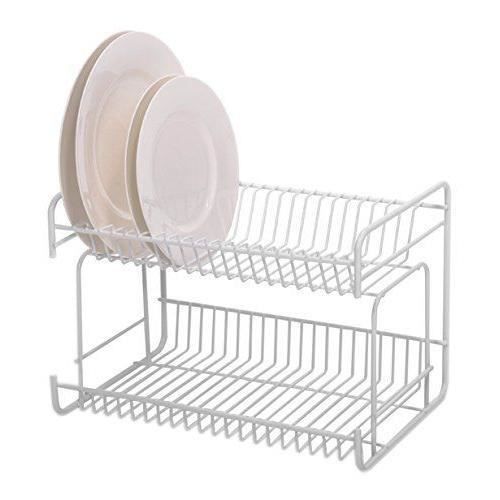 Petit range-vaisselle Delfinware à 2 niveaux, blanc - Cdiscount Maison