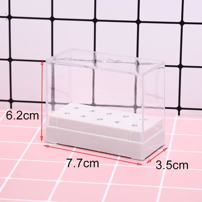 Support acrylique pour forets à ongles 10 trous manucure fraisage boîte ...