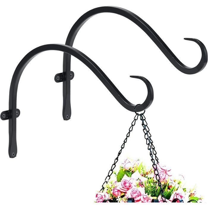 Lot de 2 crochets en fer pour plantes - 30,5 cm - Pour extérieur ...