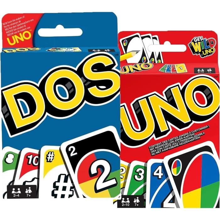 Jeu De Cartes : Uno + Dos, Jeux De Société Familiaux À Partir De 7 Ans ...