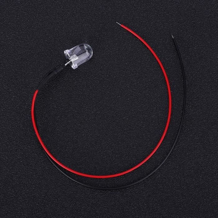 Cikonielf Diode LED filaire 50Pces Diodes LED Précâblées, 12V 10mm ...