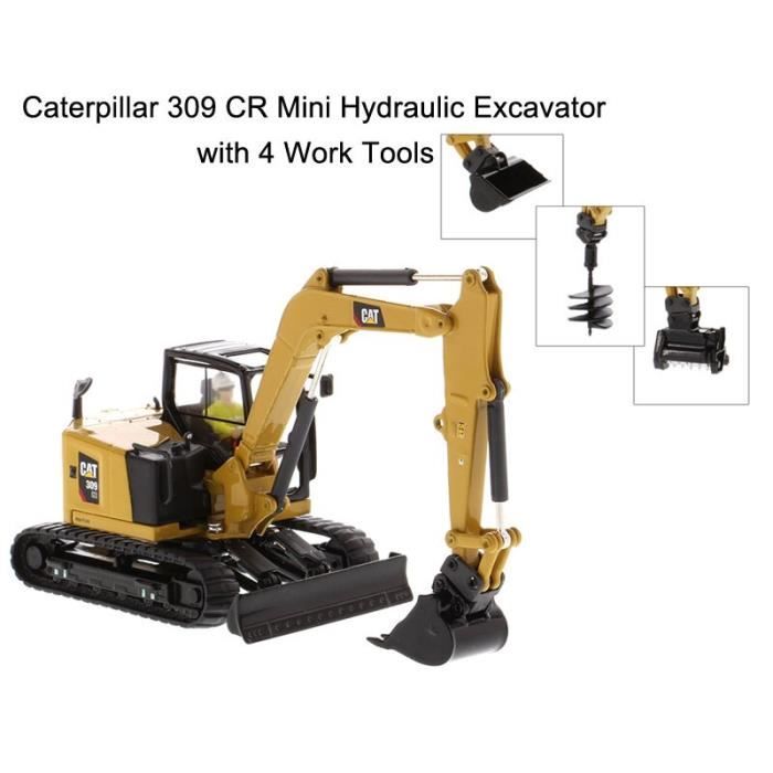DM Cat-terpillar 1/50 CAT 309 CR Mini pelle hydraulique avec outils de ...