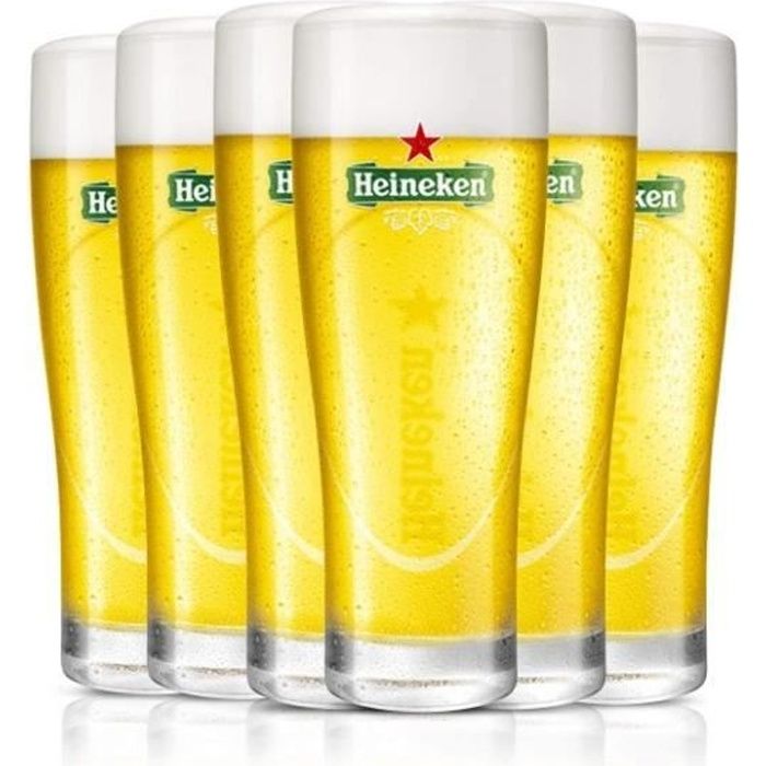 HEINEKEN | Verres à bière | Ellipse | Ensemble de 6 | 25cl | 250 ml ...