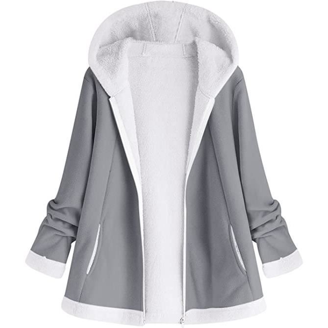 Generic Veste matelassée féminine avec capuche longue en polaire pour l ...