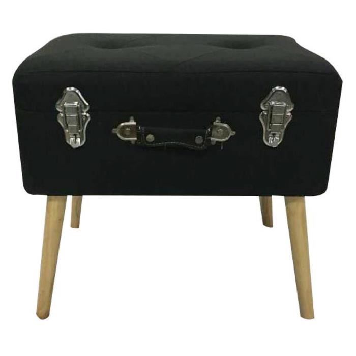 Coffre valise en bois coloris noir - 50x40x35 cm - Achat / Vente Coffre valise en bois coloris ...